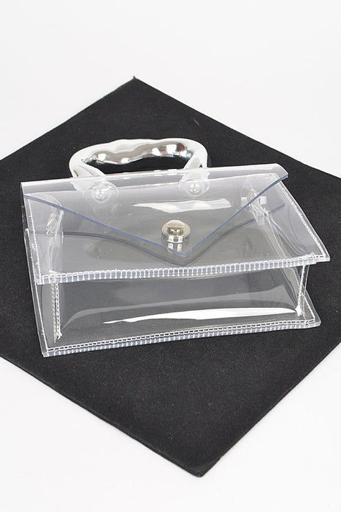 Silver Handle Transparent Stadium Bag – Body By J'ne